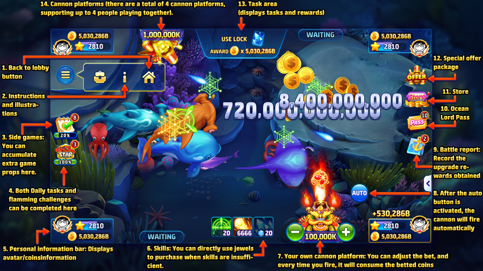 Ocean Lord - How to play — Jackpot World Help Center