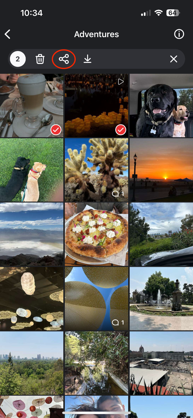 How can I share photos/videos from PhotoCircle to another app ...
