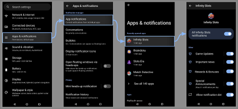 How to turn on push notifications? — Infinity Slots Help Center