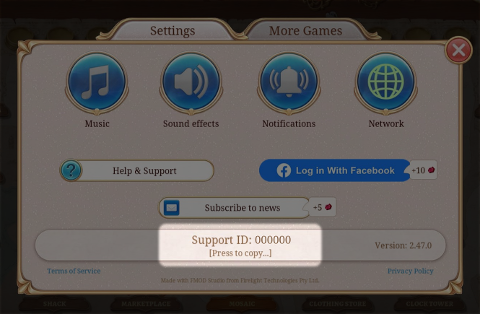 Where can I find my Support ID? — Seekers Notes: Hidden Objects Help Center