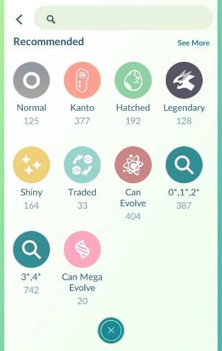 Searching & Filtering your Pokémon Inventory — Pokémon GO Help Center