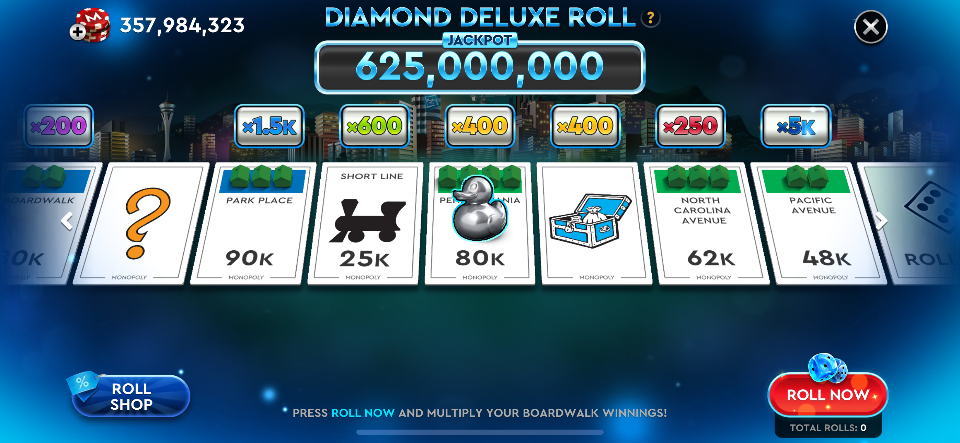 Deluxe Rolls — MONOPOLY Poker Help Center