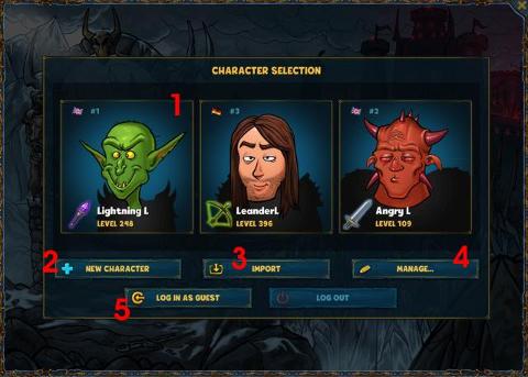 Character Selection — Shakes & Fidget Help Center