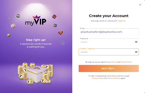 Signing up with myVIP.co — myVIP Website Help Center