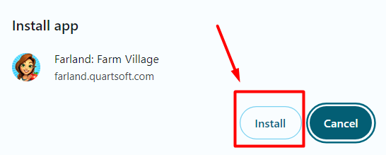Install App button — Farland Help Center