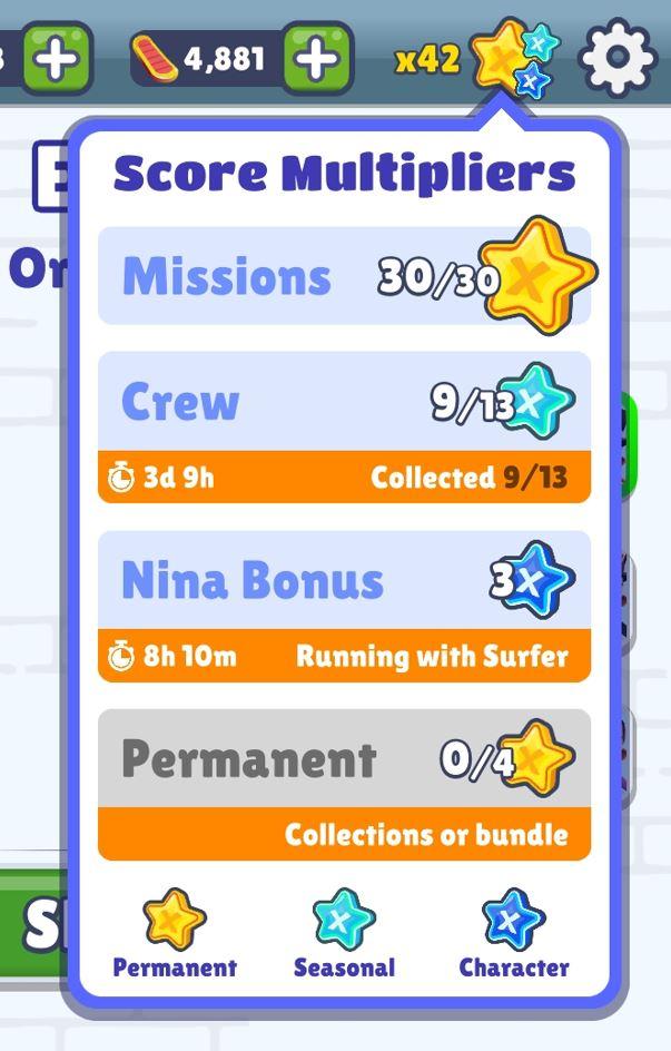 Score Multiplier — Subway Surfers Help Center