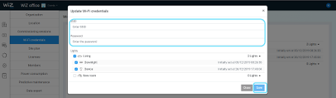 Wi-Fi Credentials Update — WiZ Pro Dashboard Help Center