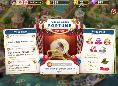 What is the Fairground Fortune event? — June's Journey Help Center