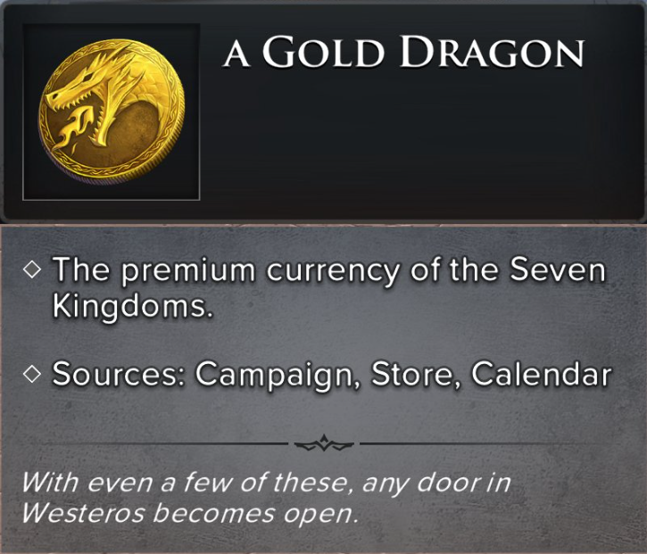 What are Gold Dragons? — Game of Thrones: Legends Help Center