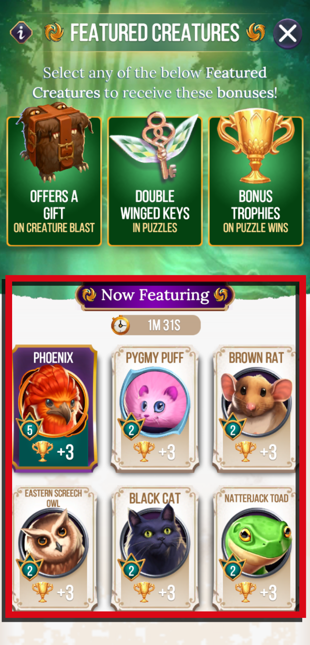 How do Featured Creatures work? — Harry Potter: Puzzles & Spells Help ...