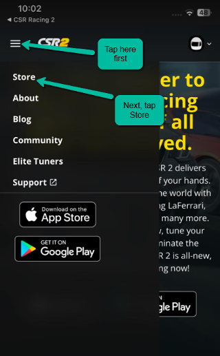 How do I access the CSR2 Store? — Zynga Store Help Center